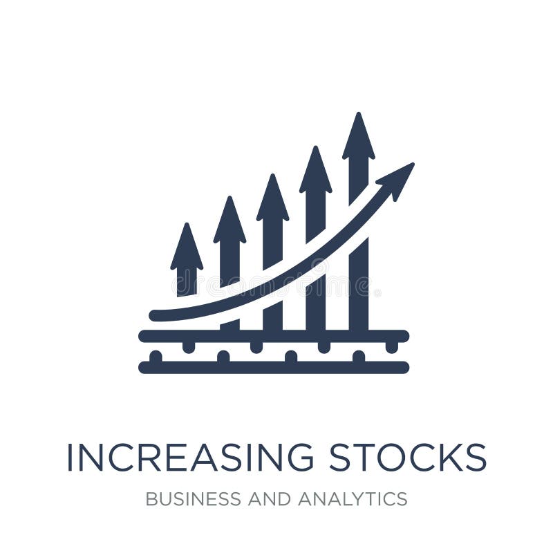 Increasing Stocks Vector Icon on White Background. Flat Vector ...