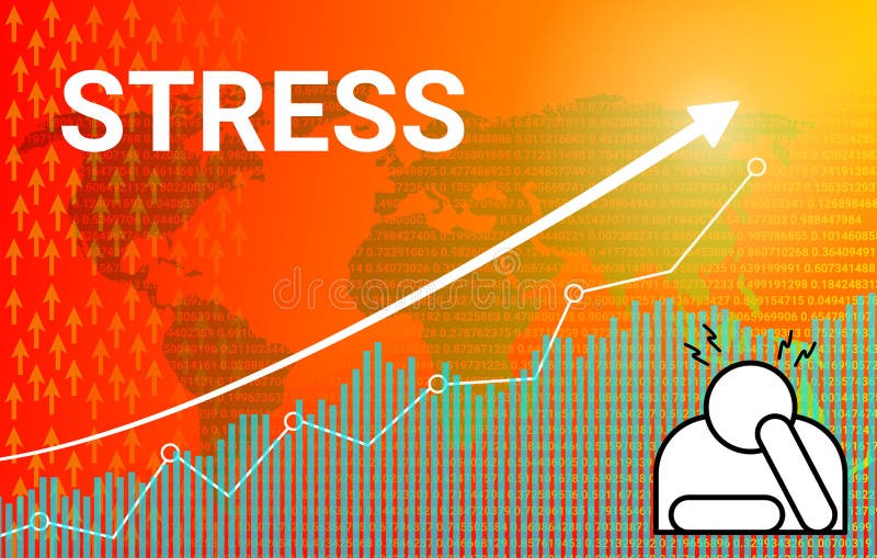 Daily Increasing Stress Case Background with Graphs, Numbers and World ...