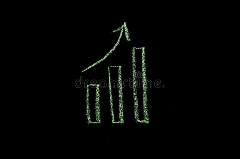 Increasing Trend Drawn on Blackboard. Stock Photo - Image of draw ...