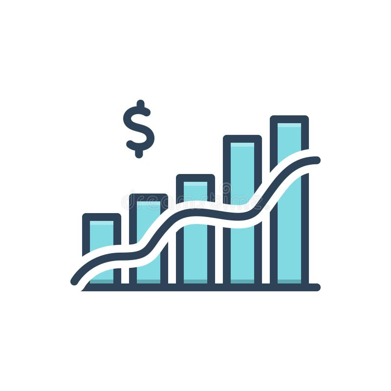 Color Illustration Icon for Increasingly, Growth and Progress Stock ...
