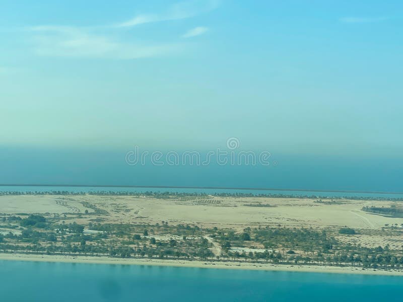 Incredible Aerial View of Abu Dhabi Corniche Road and Beach Stock Photo ...