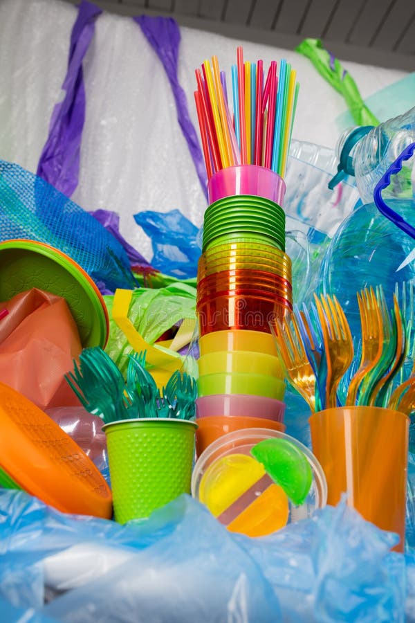 Incredible Amount of Plastic Items Standing Together in Studio Stock ...