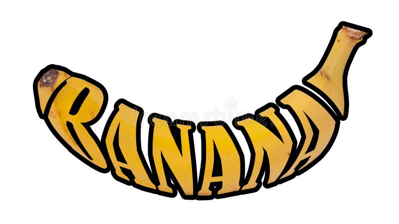 Incredible BANANA Illustration Word Design Inside a Banana Stock ...