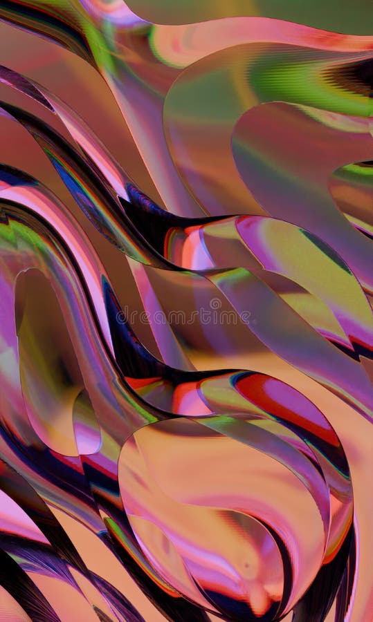 Incredible Color Reflections in Curved Glass Stock Illustration ...
