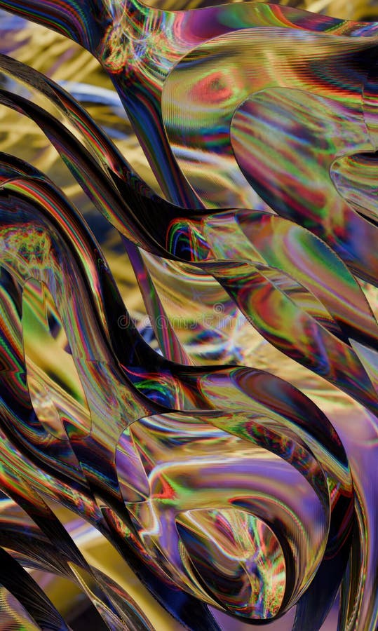 Incredible Color Reflections in Curved Glass Stock Illustration ...