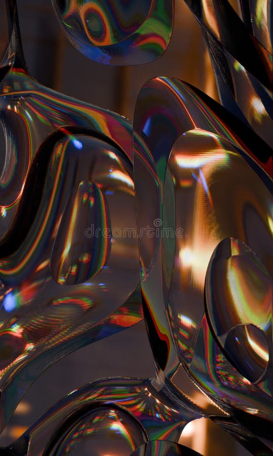 Incredible Color Reflections in Curved Glass Stock Illustration ...