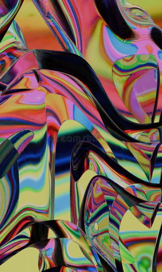 Incredible Color Reflections in Curved Glass Stock Illustration ...