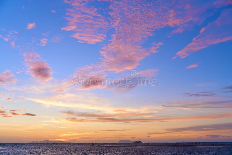 Incredible Colors of the Sunset Sky with Marshmallow Clouds Over the ...