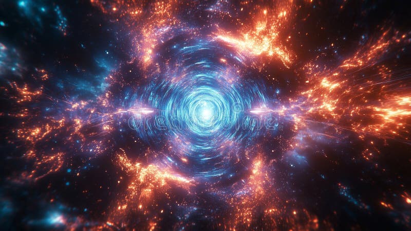 Incredible Cosmic Vortex with Radiant Stars and Energetic Waves Stock ...