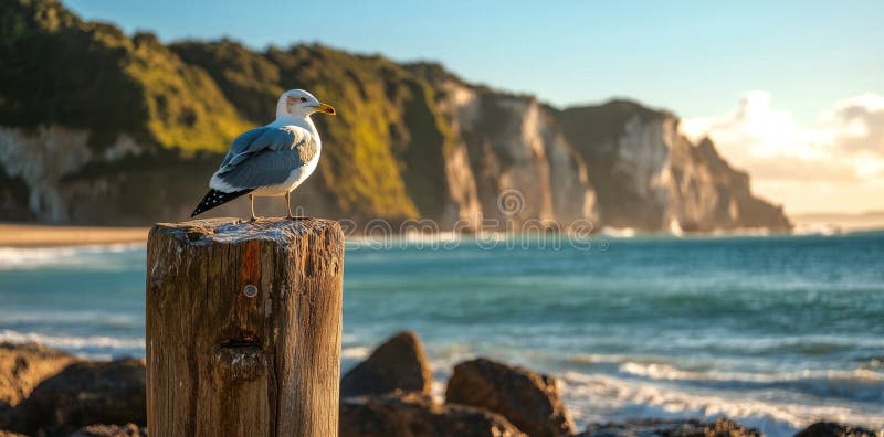 Incredible Drone Footage: a Seagull Dramatically Positioned on a Pole ...