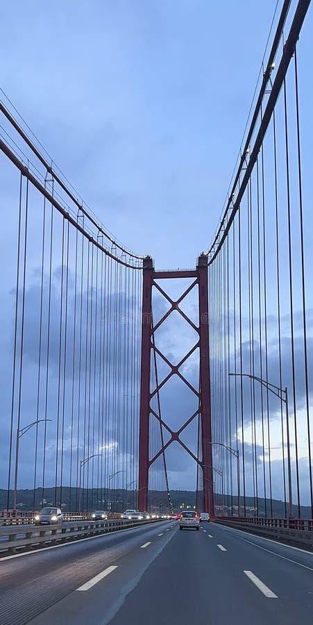 Incredible Engineering Work 25 De Abril Bridge Stock Photo - Image of ...