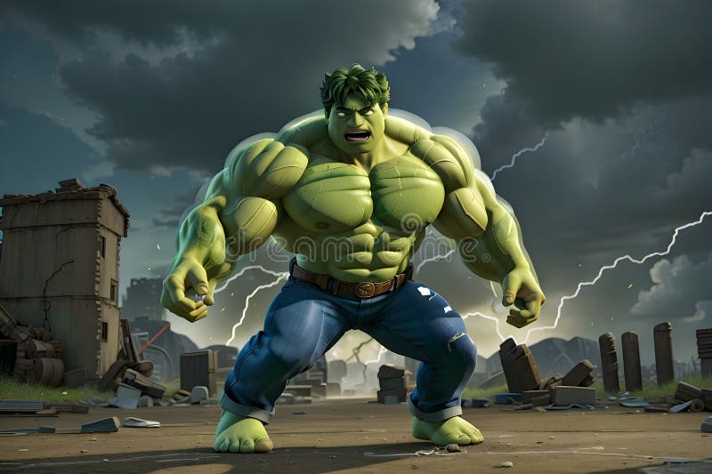 Incredible Hulk 3D Kinetic Art Generated by Ai Editorial Photo ...