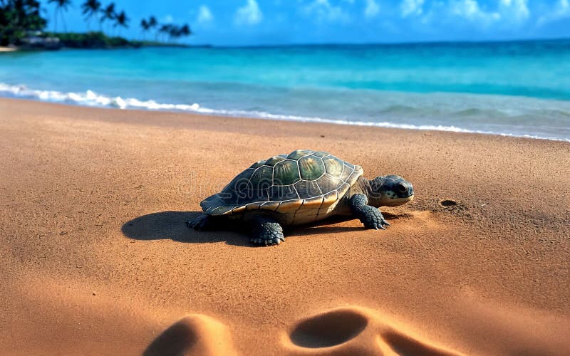 The Incredible Journey Turtles Embarking on a Coastal Adventure Stock ...