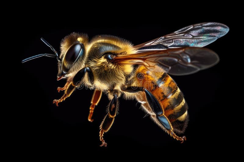 Incredible Macro Shot of a Flying Bee on Transparent Background for ...