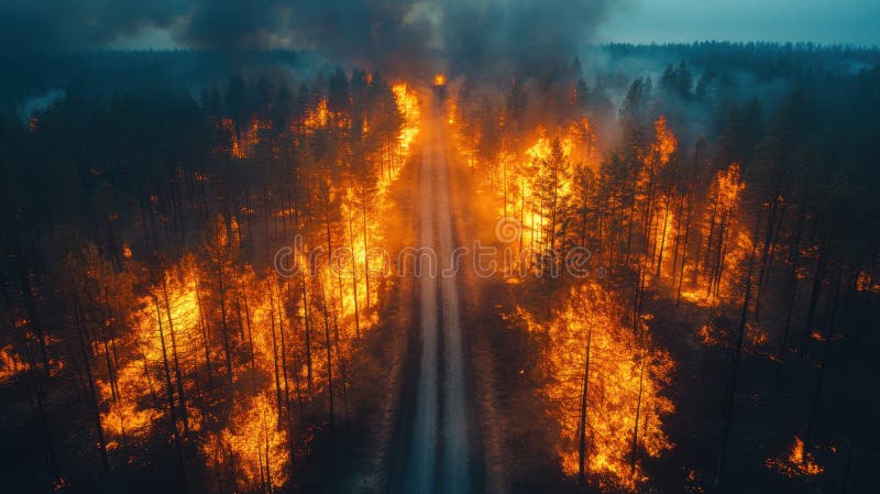 Incredible Photo of the Forest after a Big Forest Fire. Black Burnt ...