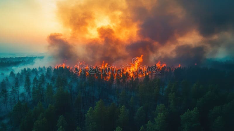 Incredible Photo of the Forest after a Big Forest Fire. Black Burnt ...