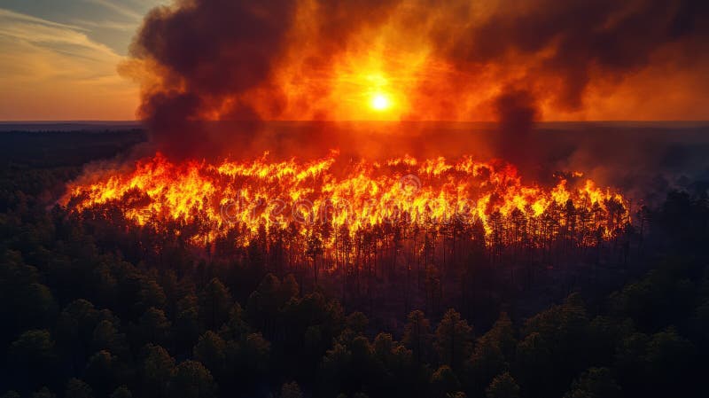 Incredible Photo of the Forest after a Big Forest Fire. Black Burnt ...
