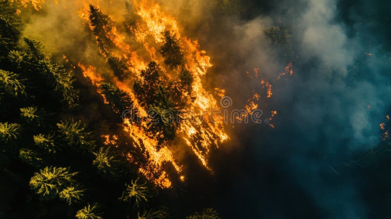 Incredible Photo of the Forest after a Big Forest Fire. Black Burnt ...