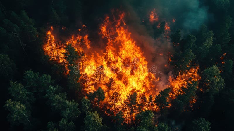 Incredible Photo of the Forest after a Big Forest Fire. Black Burnt ...