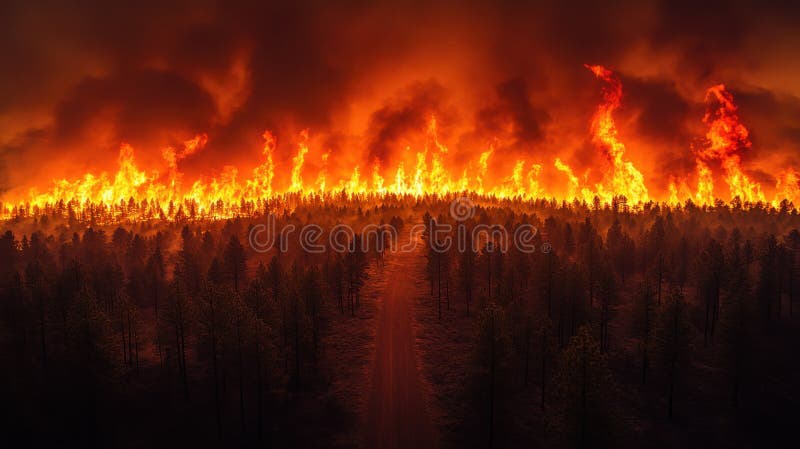 Incredible Photo of the Forest after a Big Forest Fire. Black Burnt ...
