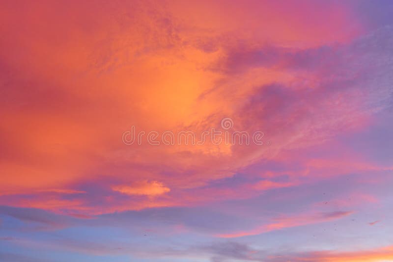 Incredible Red Sunset Clouds Against the Blue Sky Stock Photo - Image ...