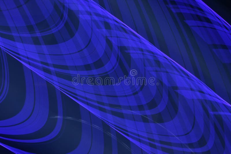 Incredible Reflected Blue Neon Light Layers on Dark Background. Stock ...