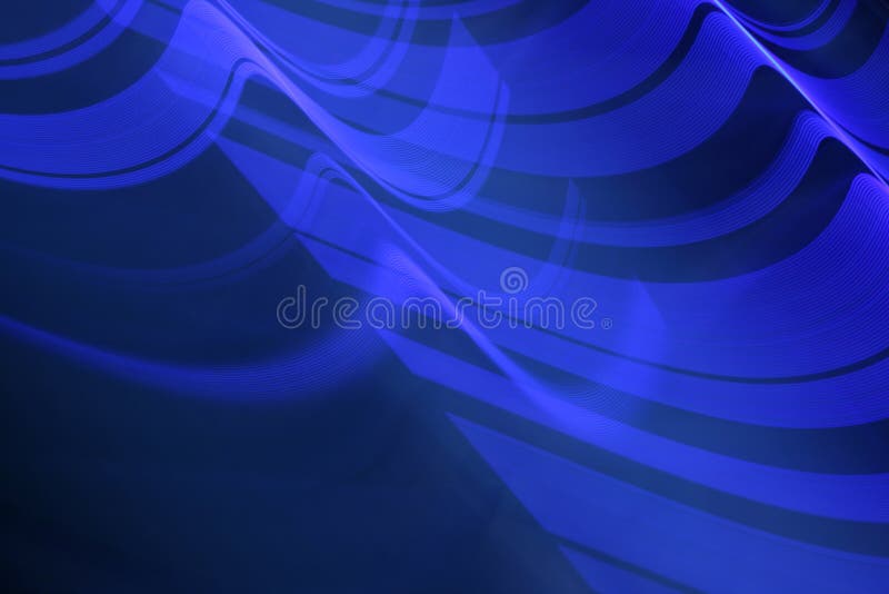 Incredible Reflected Blue Neon Light Layers Like Waves. Stock Photo ...