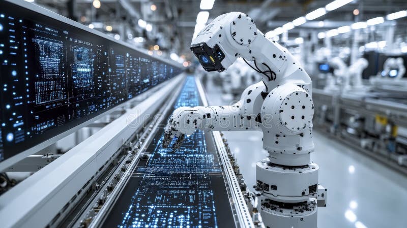 Incredible Robotics in Electronic Circuit Assembly Stock Illustration ...