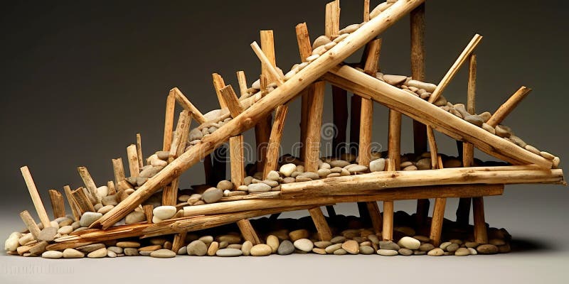 Incredible Structure Made of Sticks. Zen Mediation Concept Stock ...