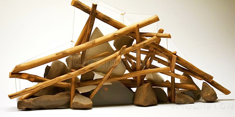 Incredible Structure Made of Sticks. Zen Mediation Concept Stock ...
