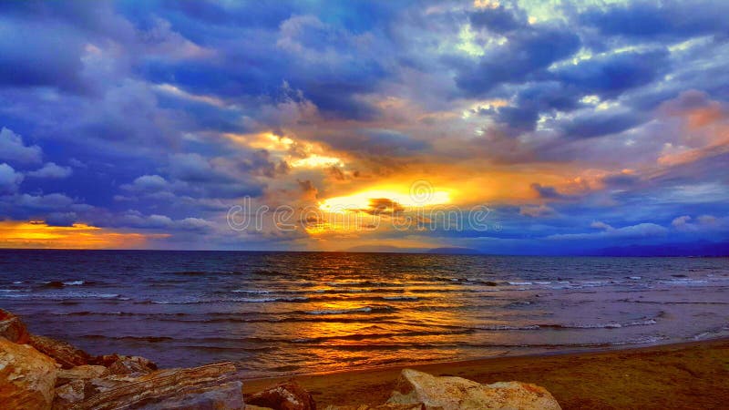 SUNSET stock photo. Image of penetrates, over, accentuated - 118192066