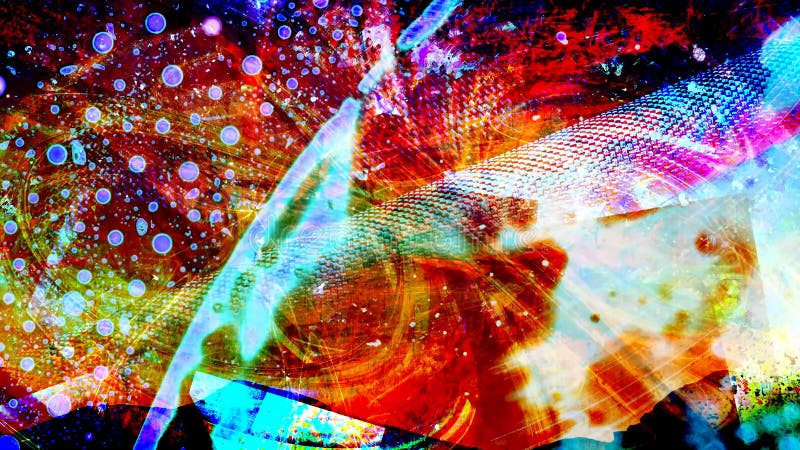 Incredible Swirling Space Supernova with Abstract Mesh Spaceship ...