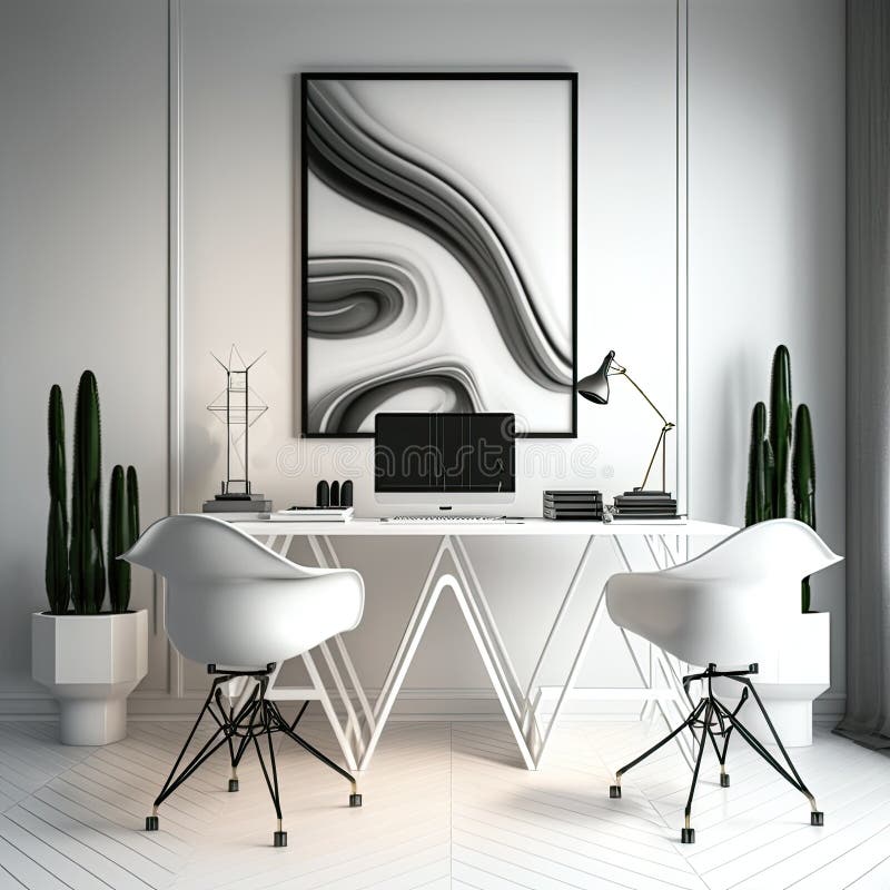 A Beautiful Modern Office in White Color, with Modern Chairs ...