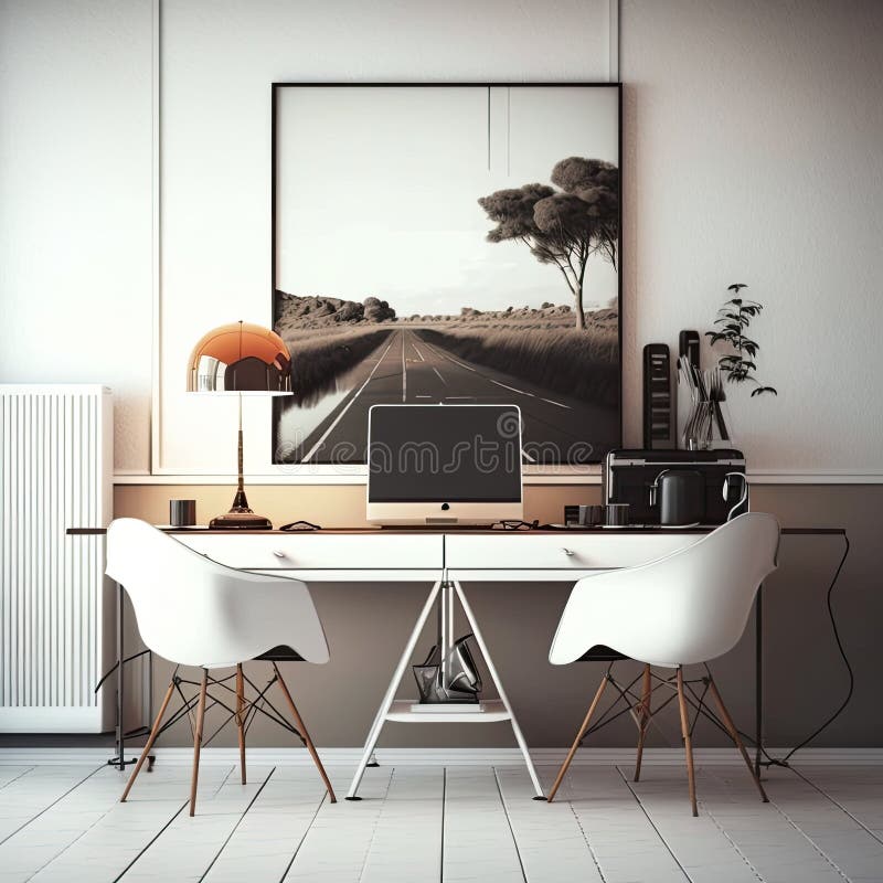 A Beautiful Modern Office in White Color, with Modern Chairs ...