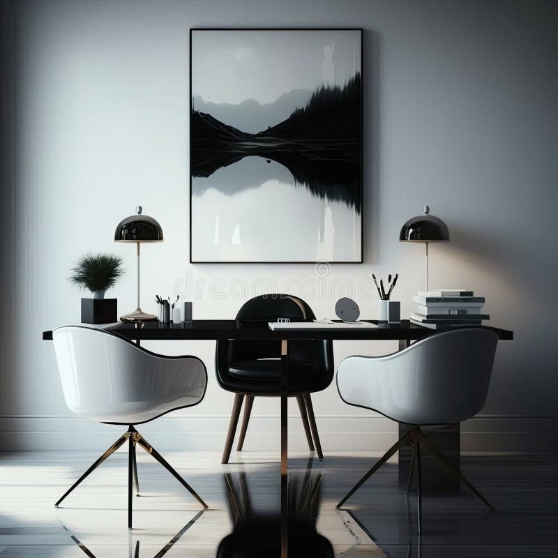 A Beautiful Modern Office in White Color, with Modern Chairs ...