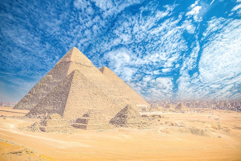 Incredible View of the Complex of Ancient Pyramids Against the ...