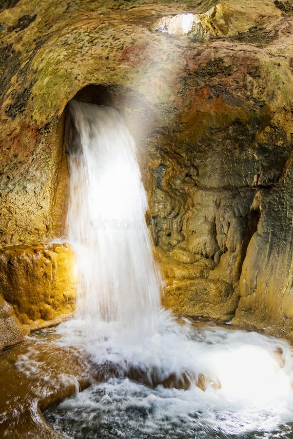 Tropical Waterfalls In A Cave Picture. Image: 130693512