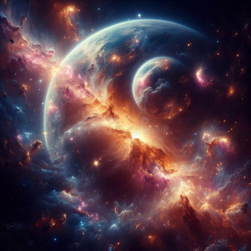 Incredibly Beautiful Space Sci-Fi Image, Galaxies and Planets in the ...