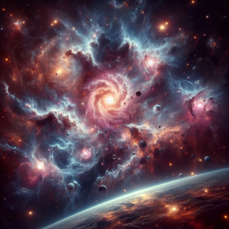 Incredibly Beautiful Space Sci-Fi Image, Galaxies and Planets in the ...