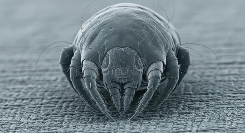 Extreme Close-up Microscopic View of a Dust Mite Showing Intricate ...