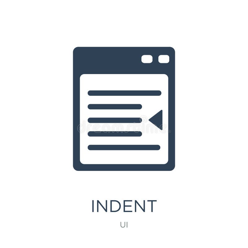 Indent Icon Vector Isolated on White Background, Indent Sign Stock ...