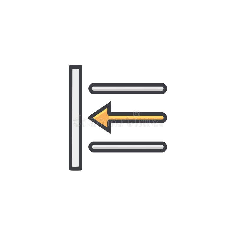 Indentation Decrease Icon with Arrow Indicating Text Alignment To the ...