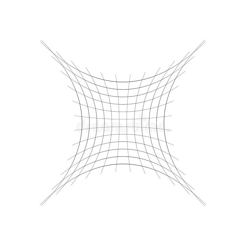 Indented, Curved Mesh / Grid / Array of Thin Lines. Oblate, Squeezed ...