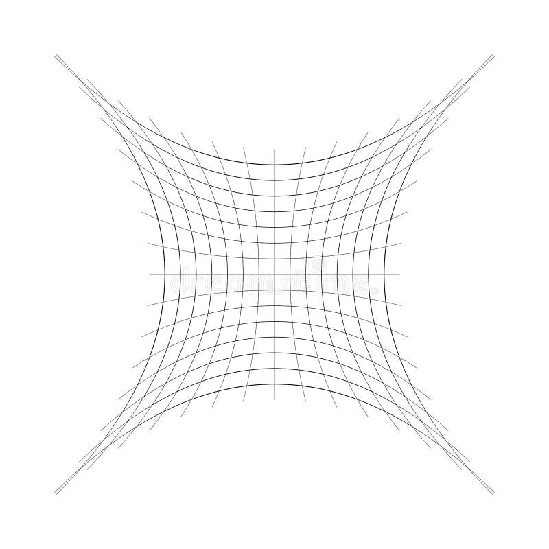 Indented, Curved Mesh / Grid / Array of Thin Lines. Oblate, Squeezed ...