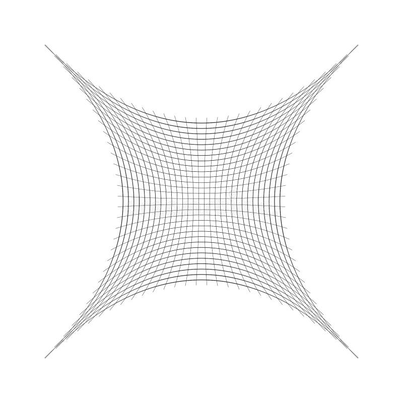 Indented, Curved Mesh / Grid / Array of Thin Lines. Oblate, Squeezed ...