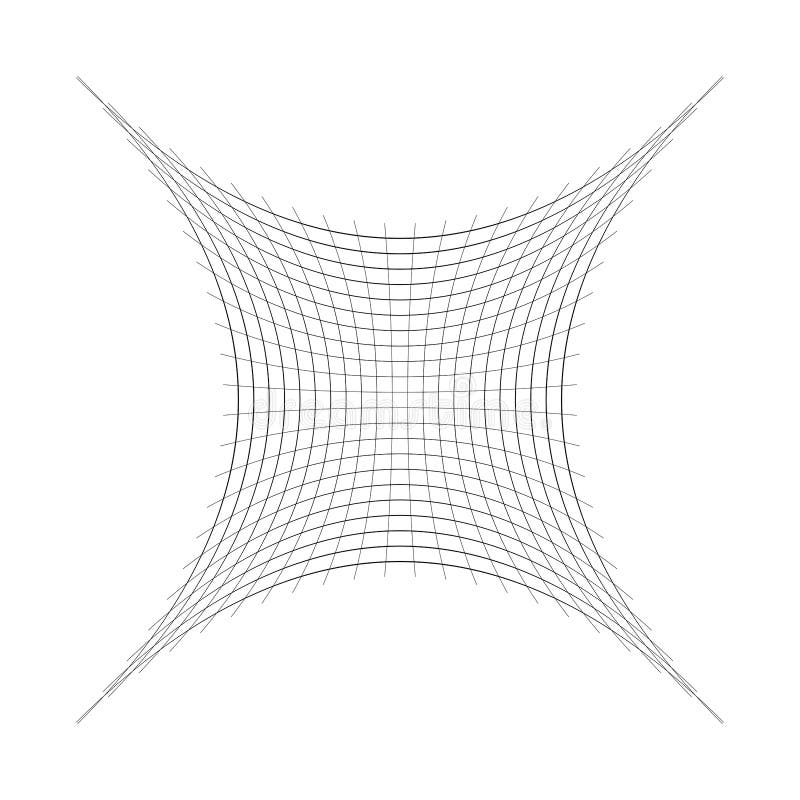 Indented, Curved Mesh / Grid / Array of Thin Lines. Oblate, Squeezed ...
