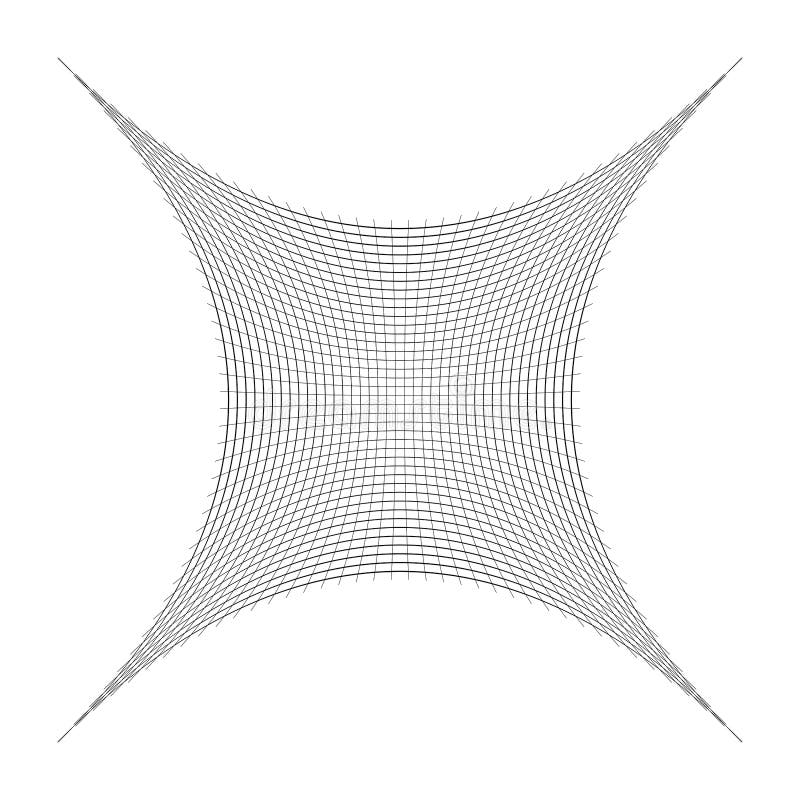 Indented, Curved Mesh / Grid / Array of Thin Lines. Oblate, Squeezed ...