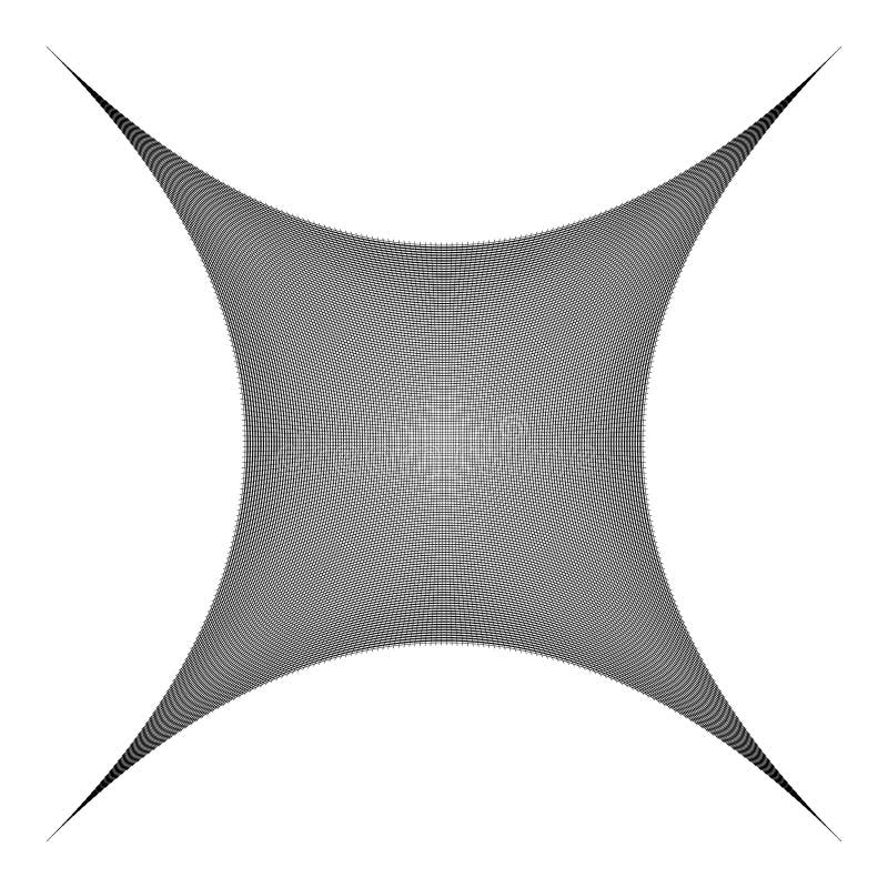 Indented, Curved Mesh / Grid / Array of Thin Lines. Oblate, Squeezed ...