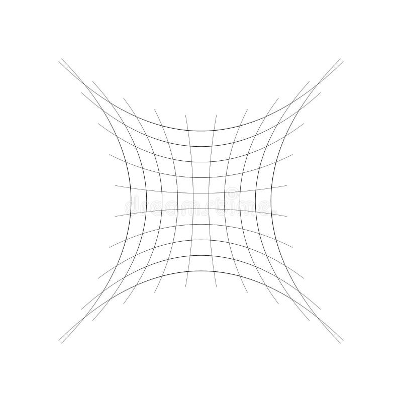 Indented, Curved Mesh / Grid / Array of Thin Lines. Oblate, Squeezed ...