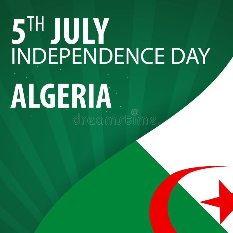 Independence Day of Algeria. Flag and Patriotic Banner. Vector ...